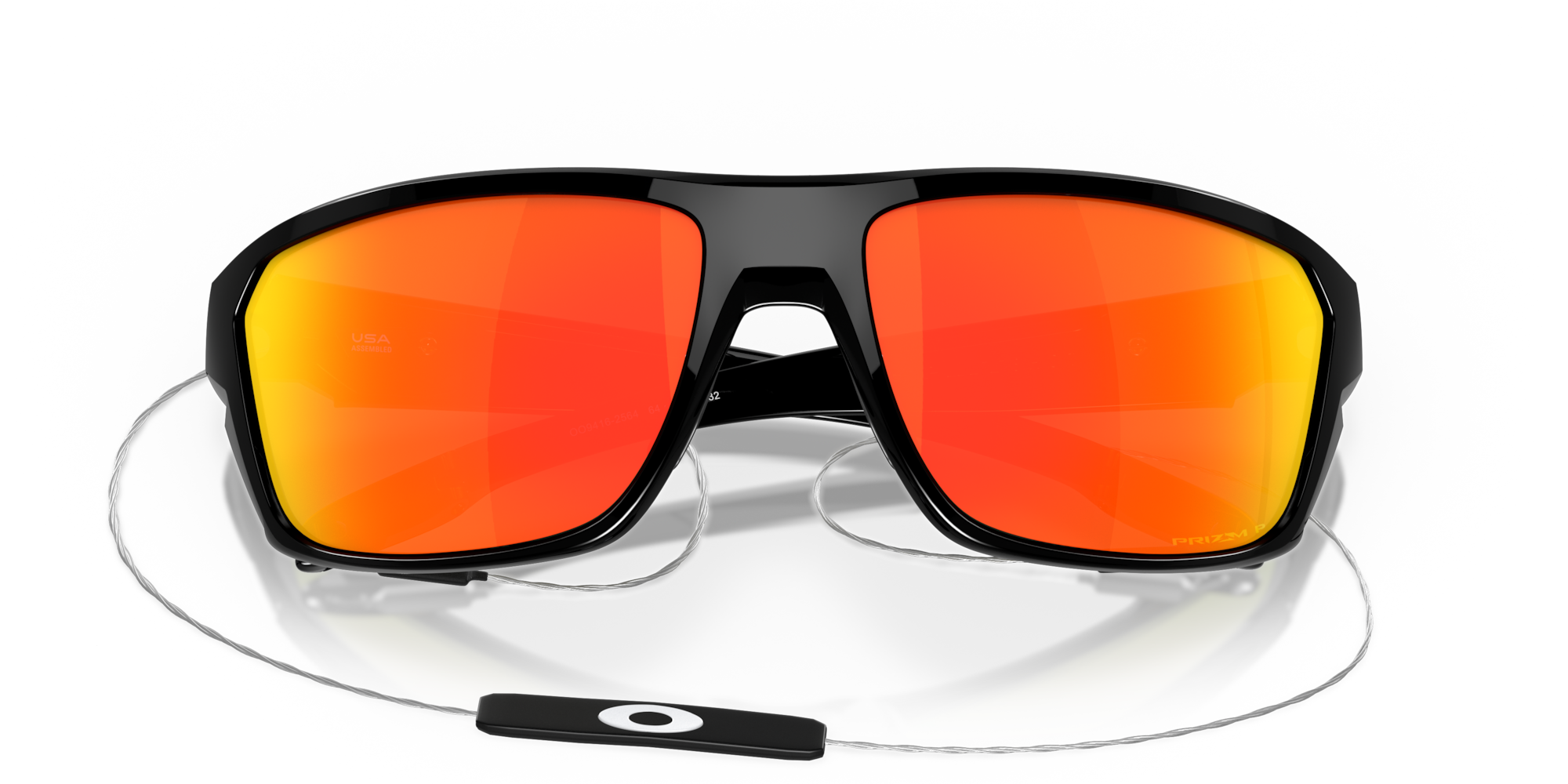 Split Shot Prizm Ruby Polarized Lenses, Polished Black Frame Sunglasses ...