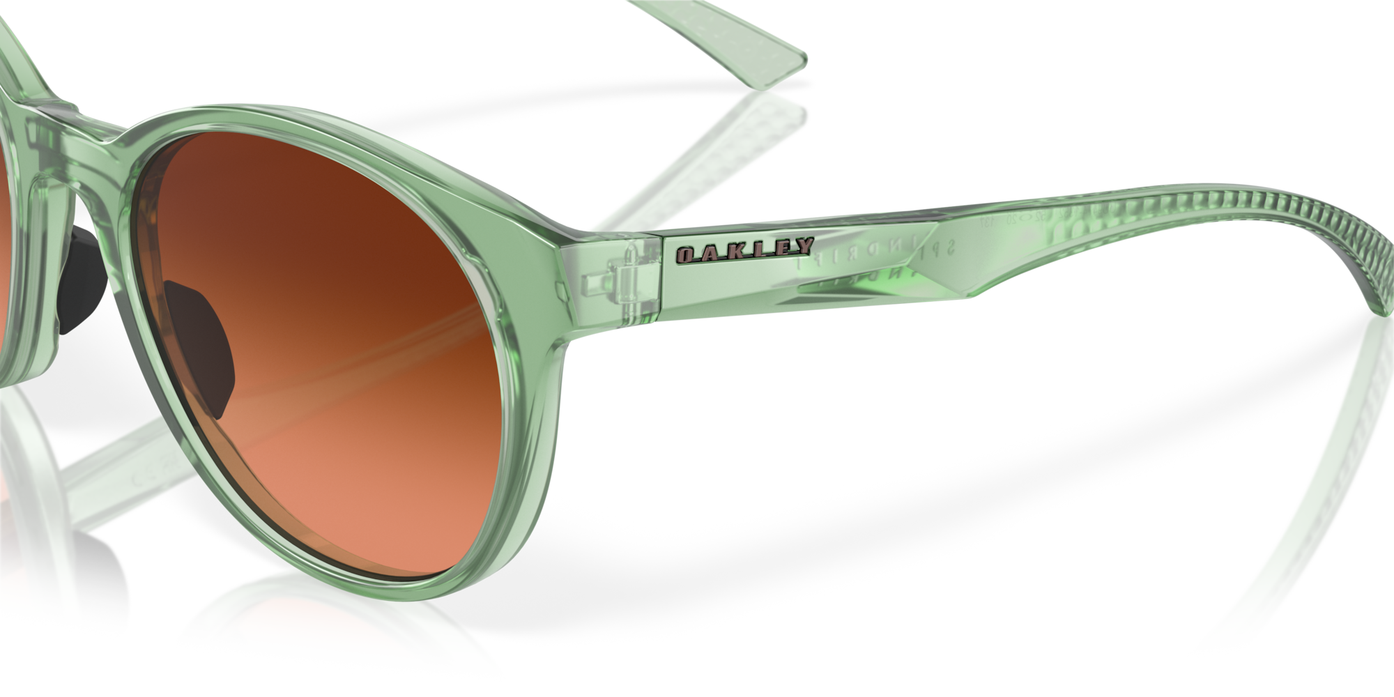 Oakley Spindrift Sunglasses with Transparent Jade Frame and Prizm Brown ...