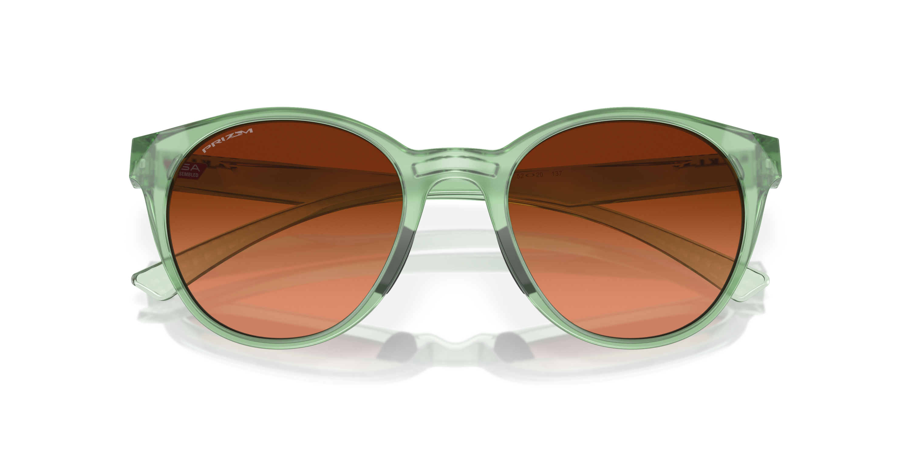 Oakley Spindrift Sunglasses with Transparent Jade Frame and Prizm Brown ...