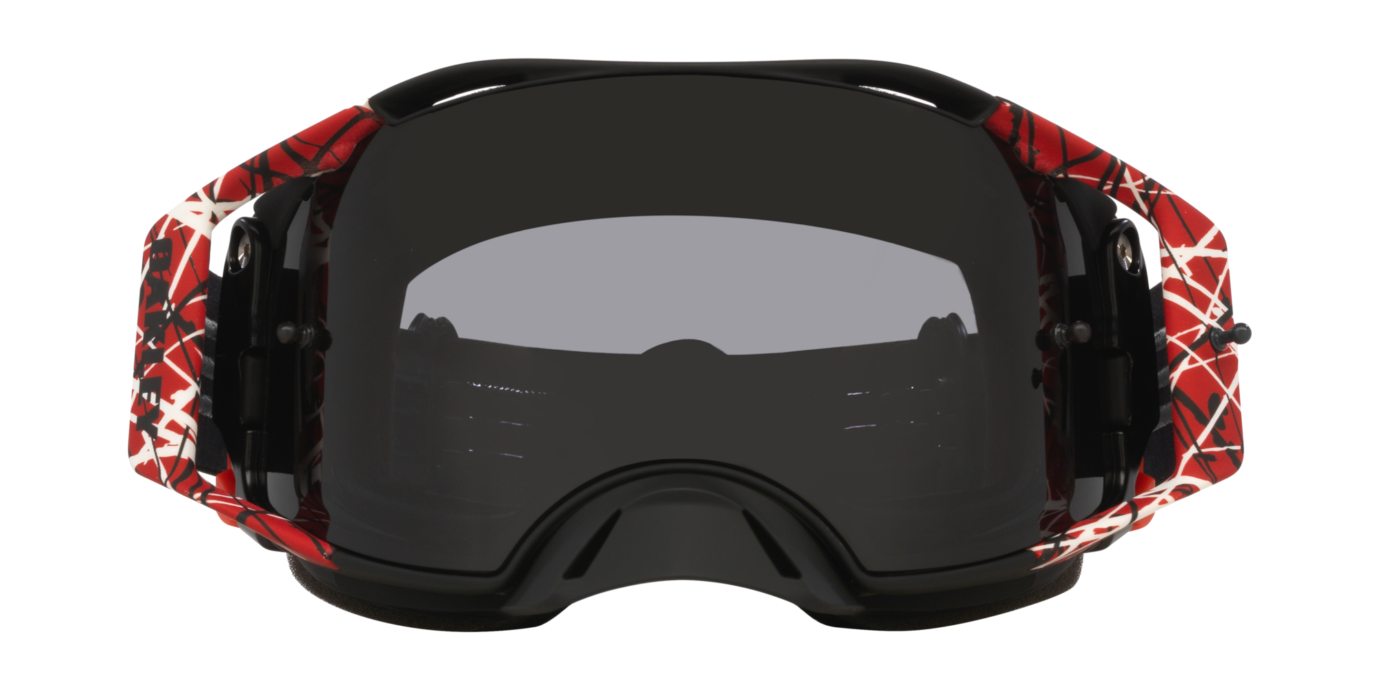 Oakley Airbrake® MX Goggles with Red Eddie Strap and Dark Grey Lenses ...