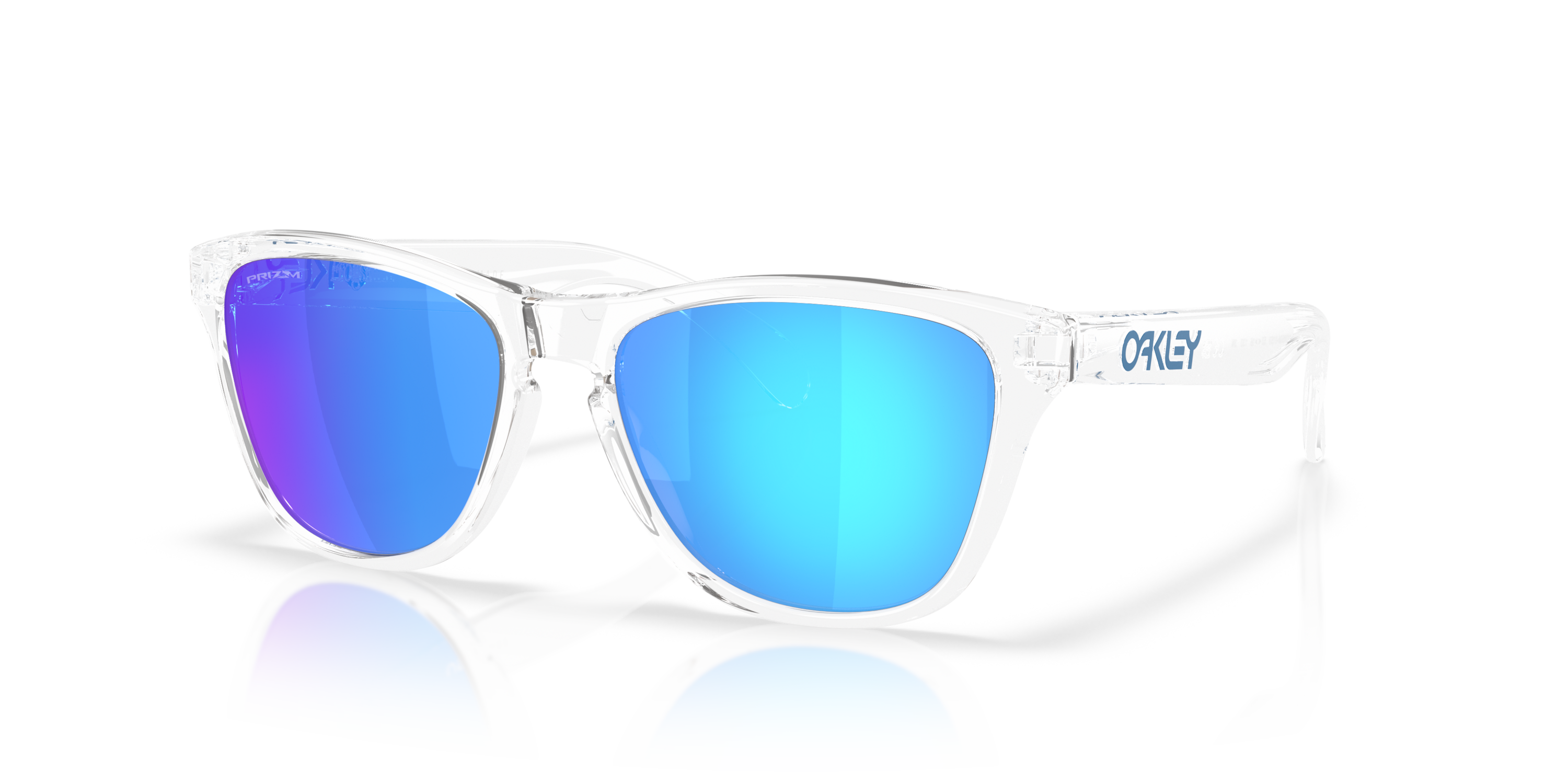 Frogskins™ S Prizm Sapphire Lenses, Polished Clear Frame Sunglasses | Oakley® BE
