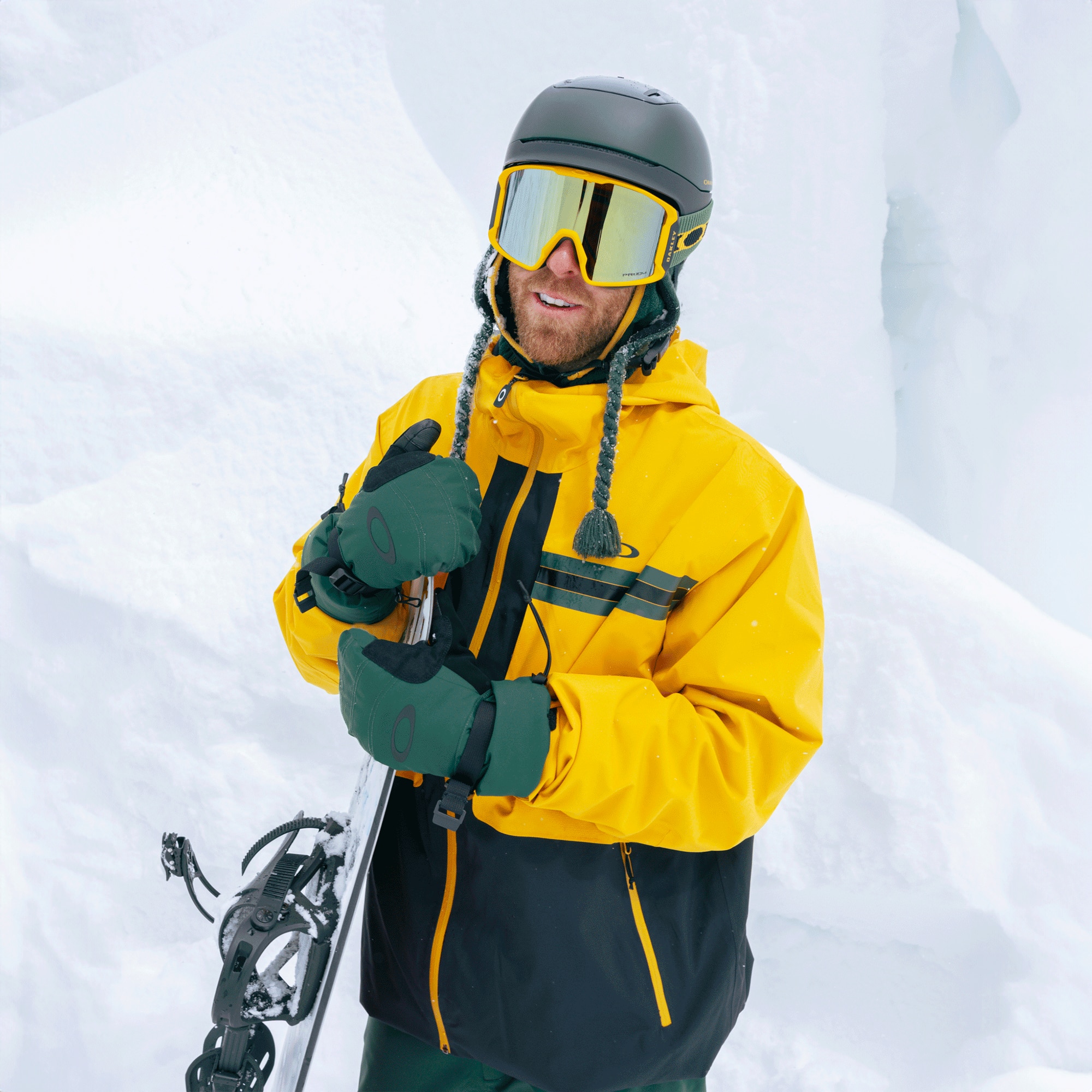 Oakley Tc Reduct Earth Shell Jacket - Amber Yellow/Hunter Green ...