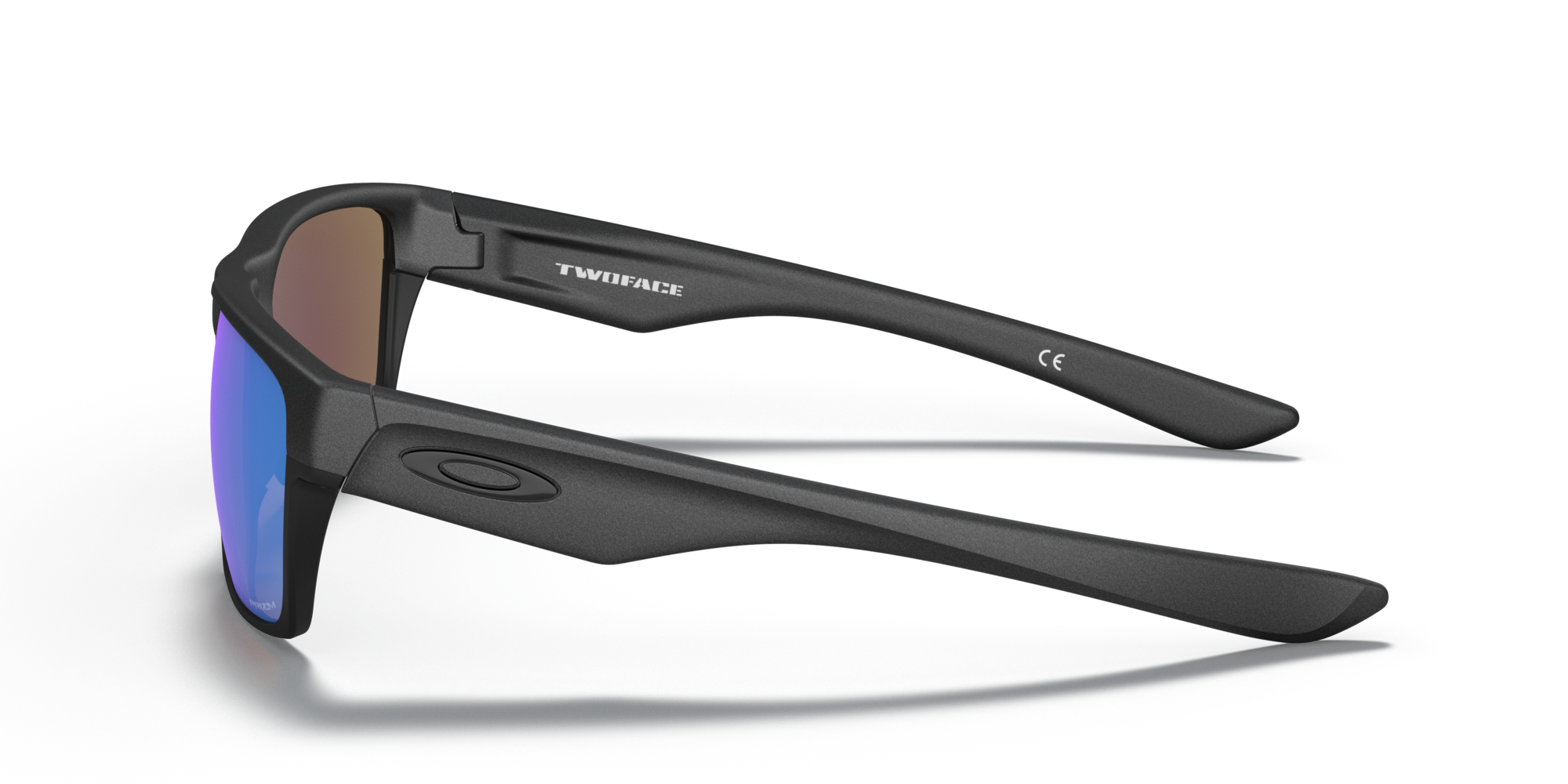 TwoFace™ (Low Bridge Fit) Prizm Sapphire Lenses, Steel Frame Sunglasses ...