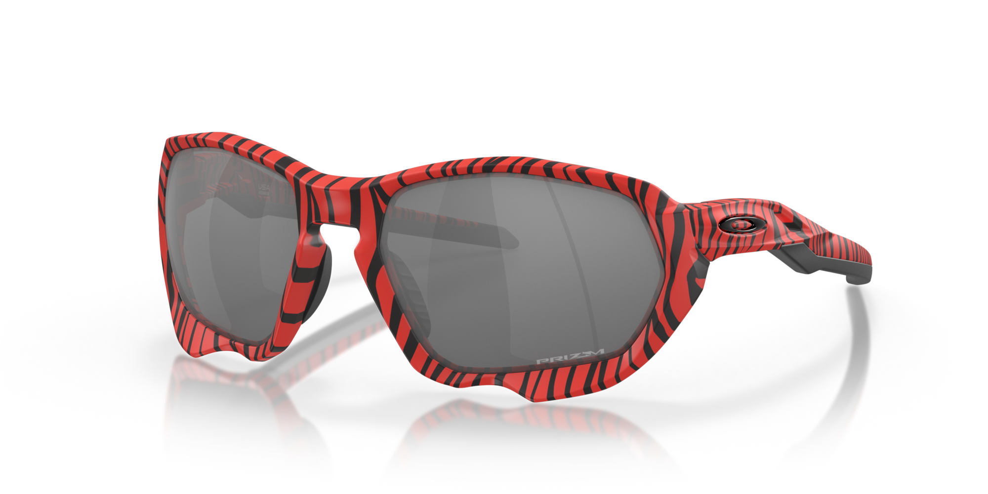 Oakley Plazma (Low Bridge Fit) Sunglasses with Red Tiger Frame and ...