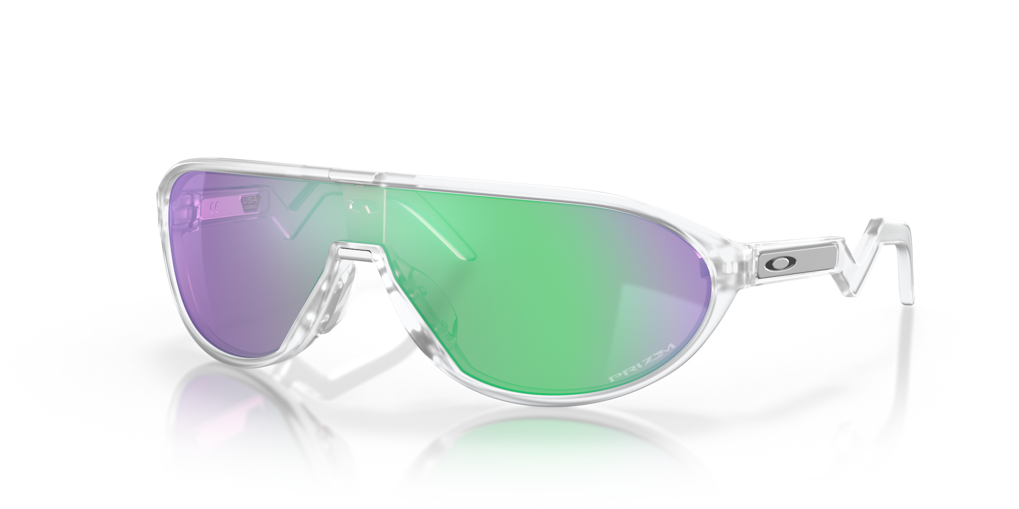 Oakley CMDN Sunglasses with Matte Clear Frame and Prizm Road Jade ...