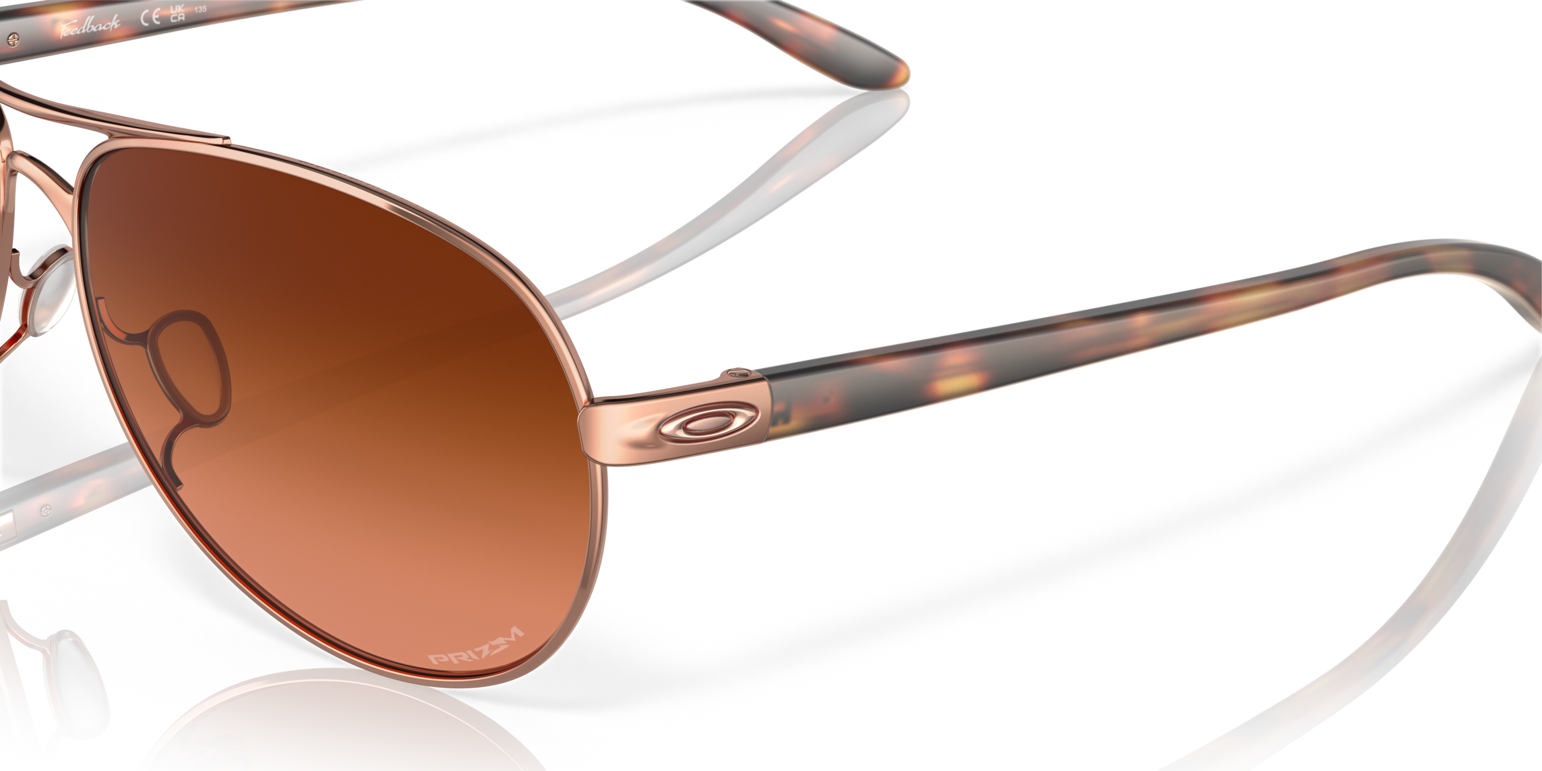 Oakley Feedback Sunglasses with Rose Gold Frame and Prizm Brown ...