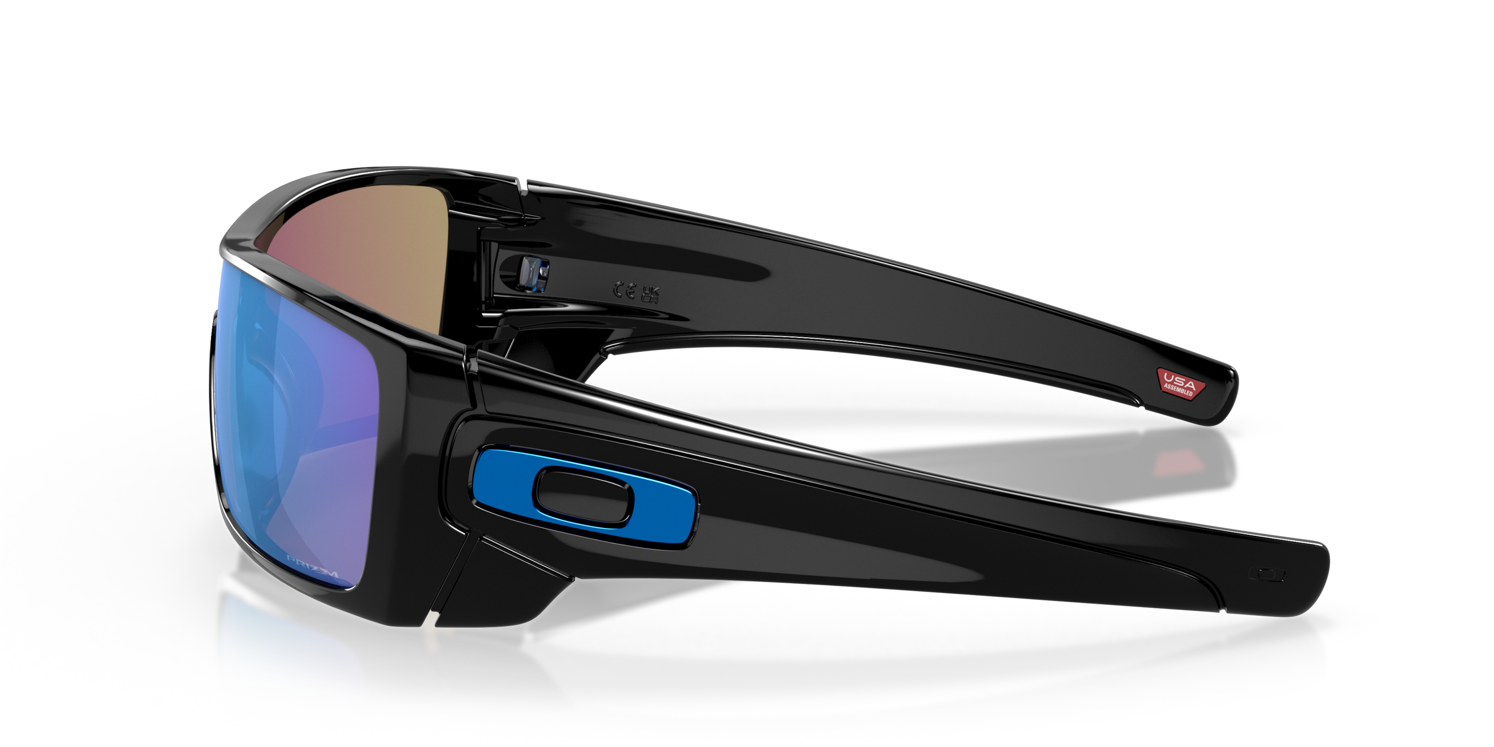 Batwolf® Prizm Sapphire Lenses, Polished Black Frame Sunglasses ...