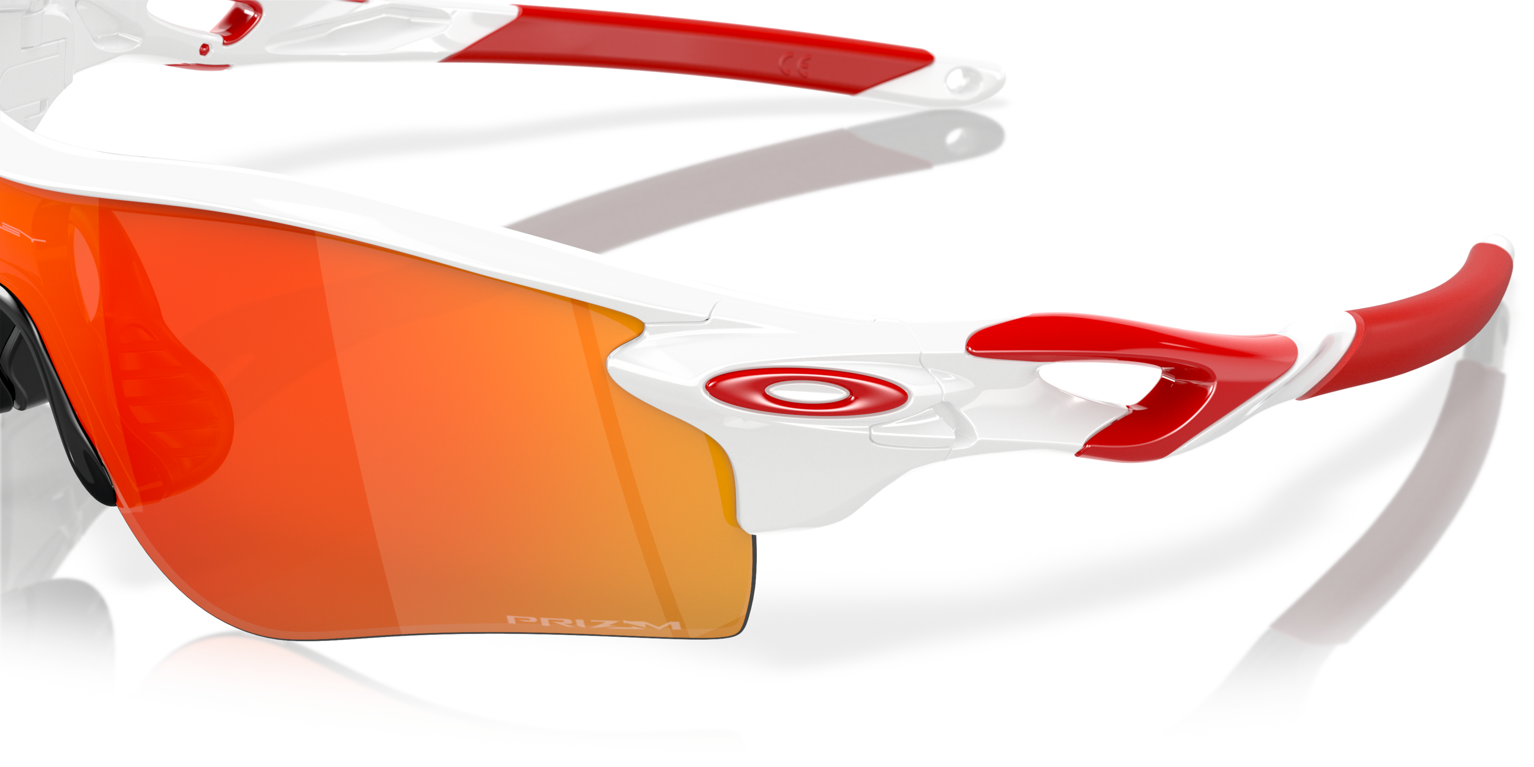 RadarLock® Path® (Low Bridge Fit) Prizm Ruby Lenses, Polished White ...