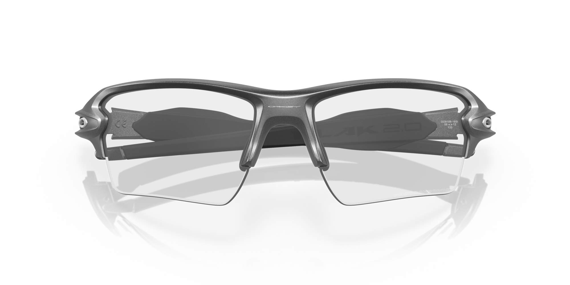 Flak® 2.0 XL Clear to Black Iridium Photochromic Lenses, Steel Frame ...