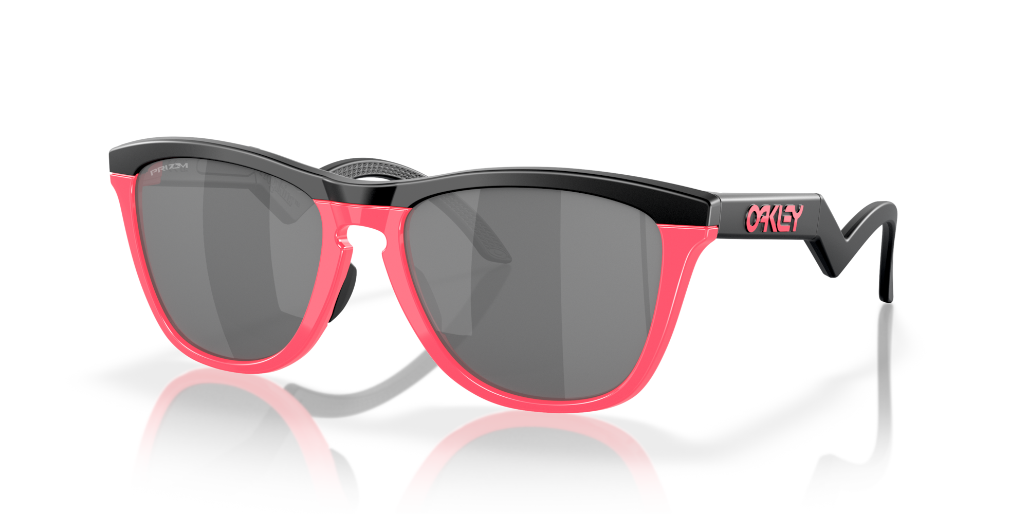 Oakley Frogskins™ Hybrid Sunglasses with Matte Black/Neon Pink Frame ...