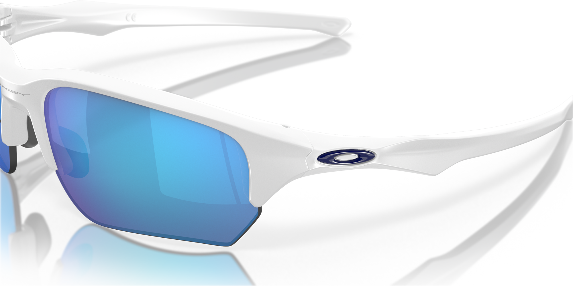 Flak® Beta Sapphire Iridium Lenses, Matte White Frame Sunglasses ...