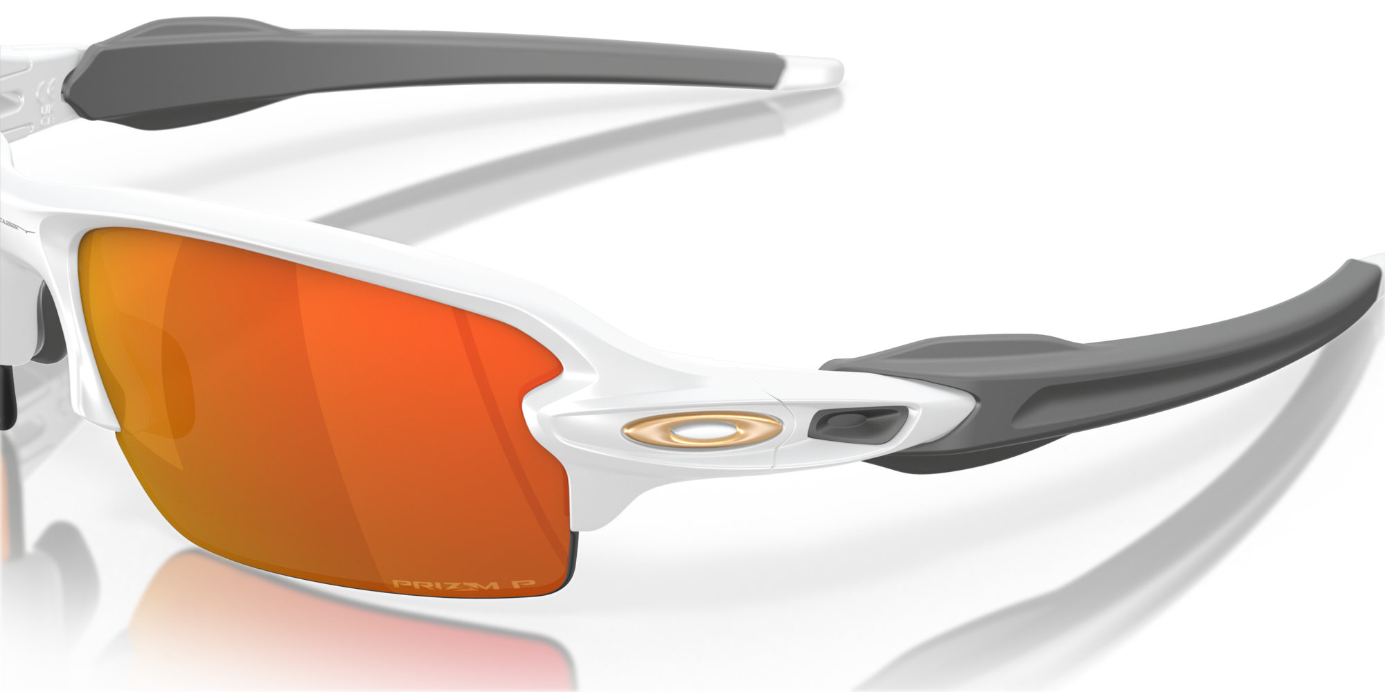 Flak® 2.0 (Low Bridge Fit) Prizm Ruby Polarized Lenses, Matte White ...